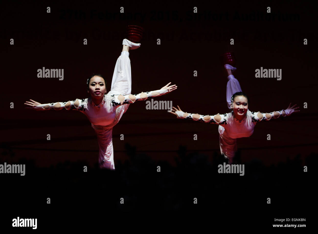 New Delhi, India. 27th Feb, 2015. Chinese acrobats perform at the ...