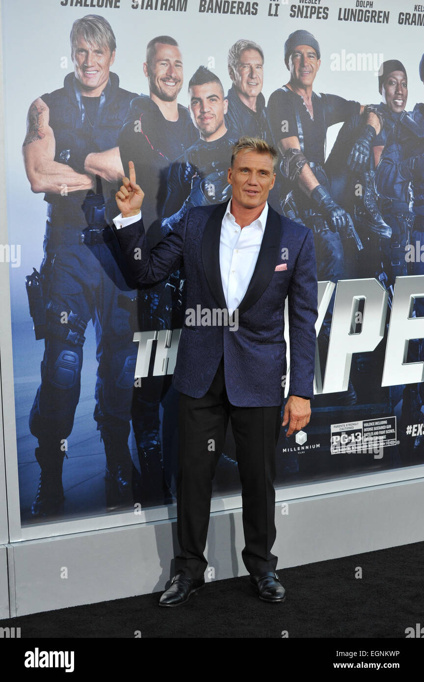 LOS ANGELES, CA - AUGUST 11, 2014: Dolph Lundgren at the Los Angeles ...