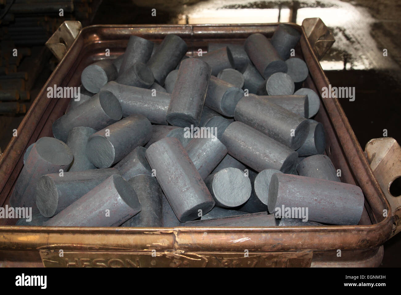 Round billet of metal raw materials for further processing Stock Photo ...