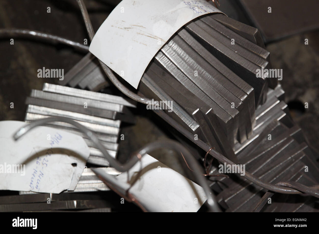 square polished metal plate segments for further processing Stock Photo ...