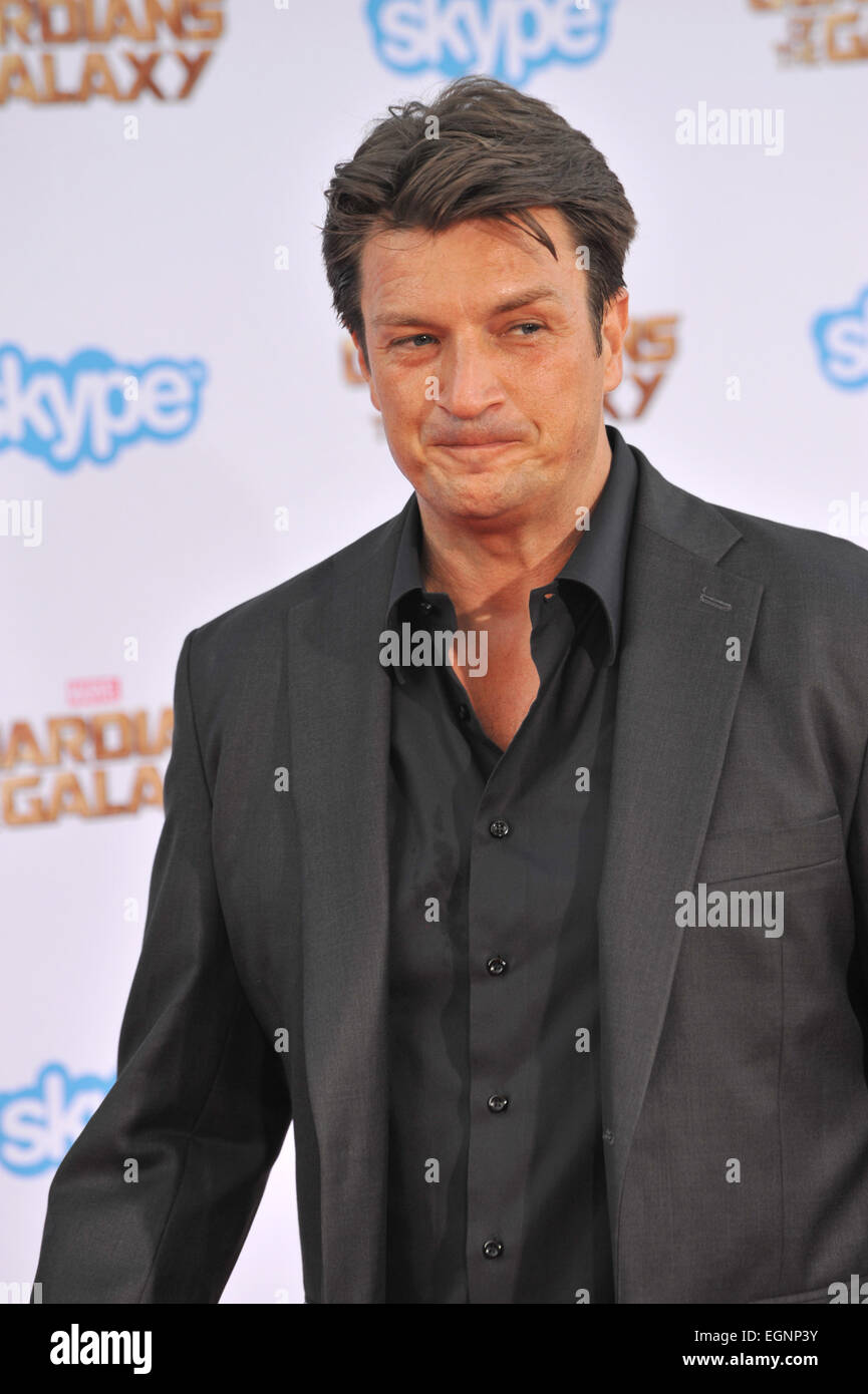 LOS ANGELES, CA - JULY 21, 2014: Nathan Fillion at the world premiere ...