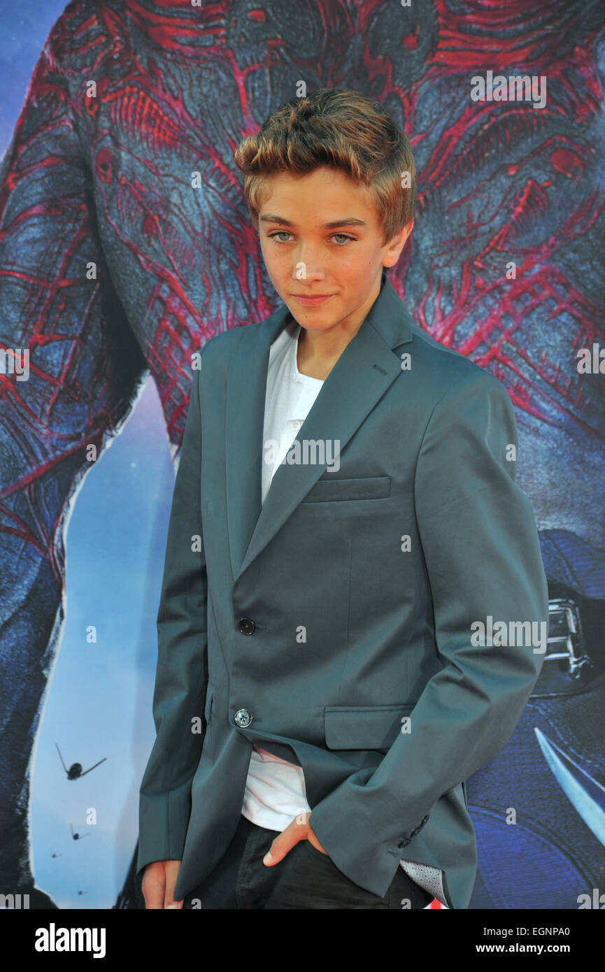 LOS ANGELES, CA - JULY 21, 2014: Gavin Casalegno at the world premiere ...