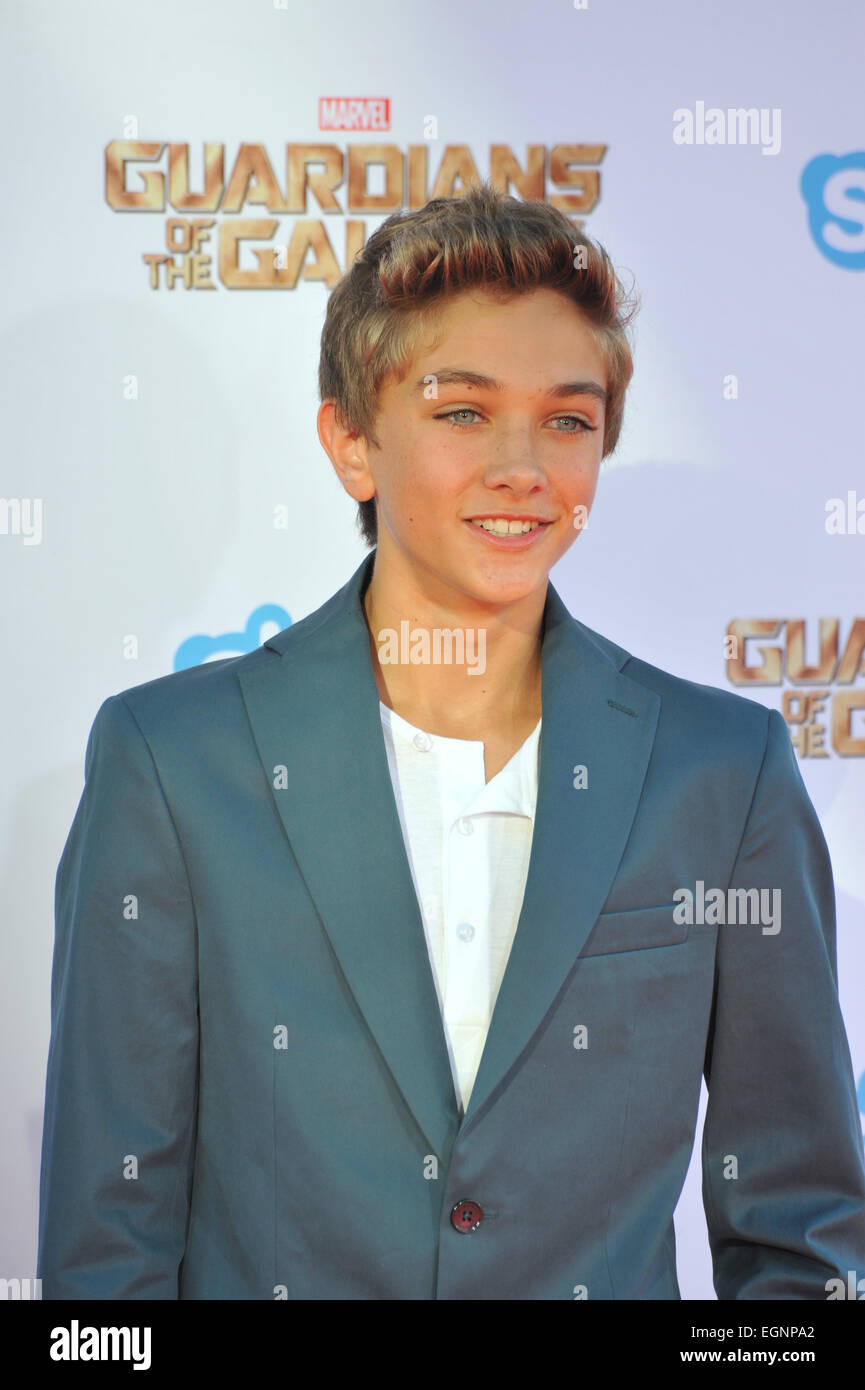LOS ANGELES, CA - JULY 21, 2014: Gavin Casalegno at the world premiere ...