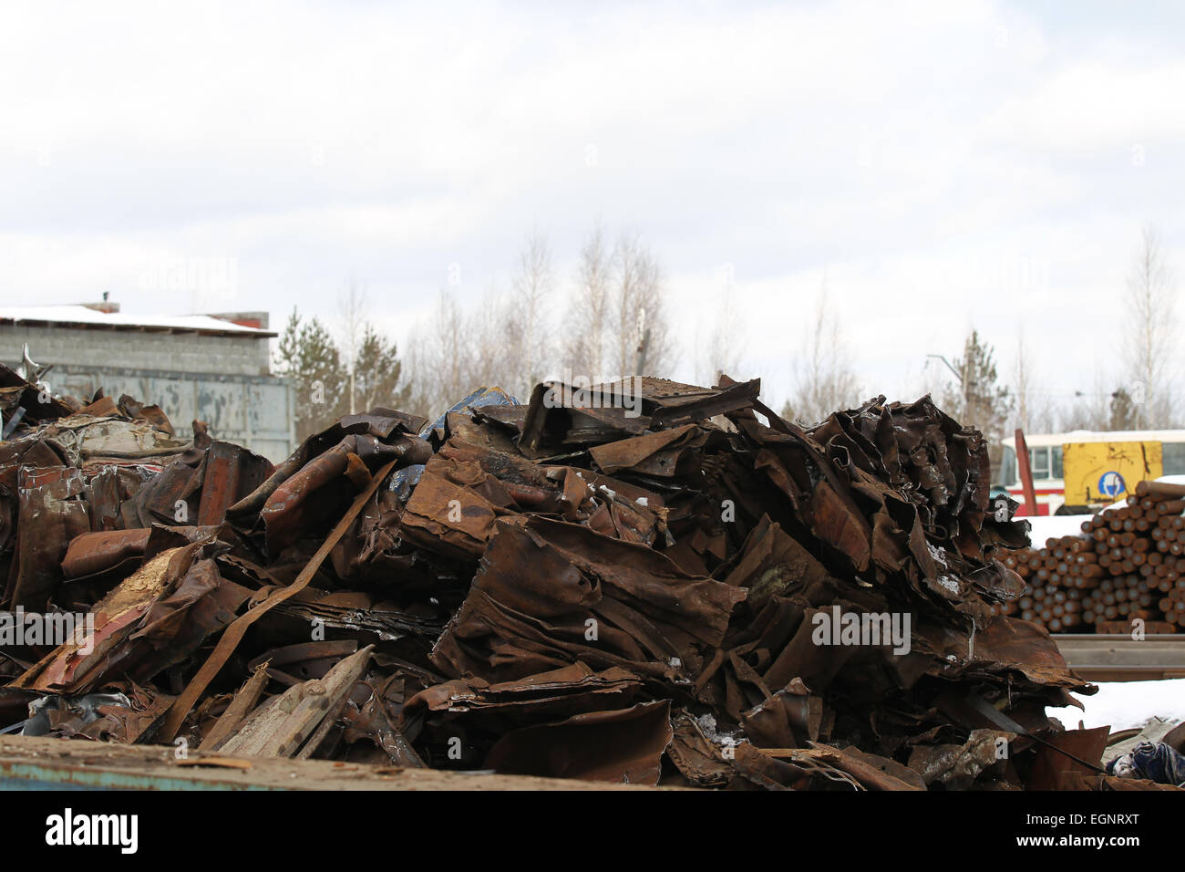 a pile of scrap metal, prepared for further processing Stock Photo - Alamy