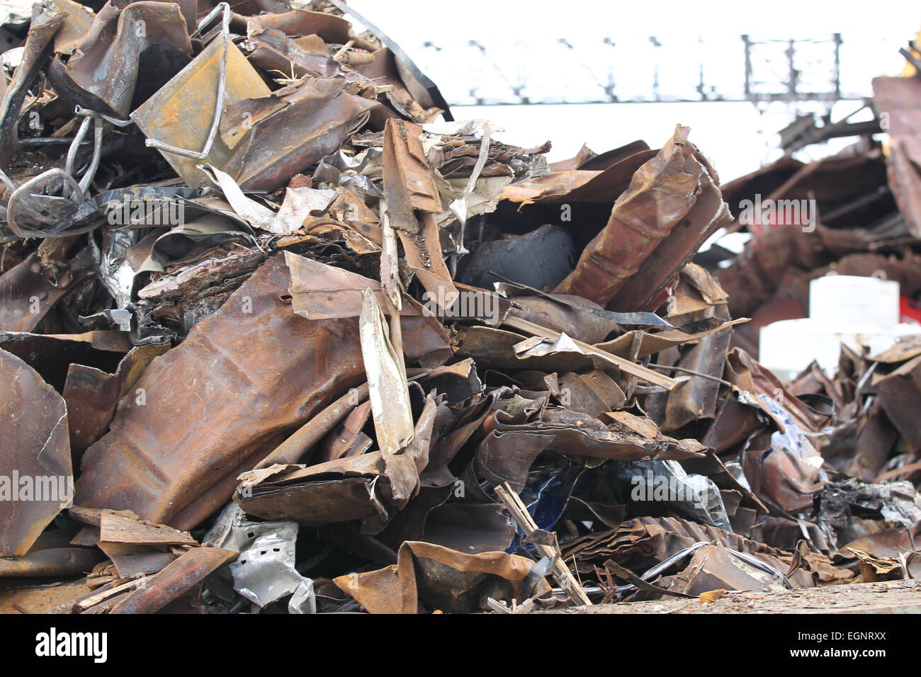 a pile of scrap metal, prepared for further processing Stock Photo - Alamy