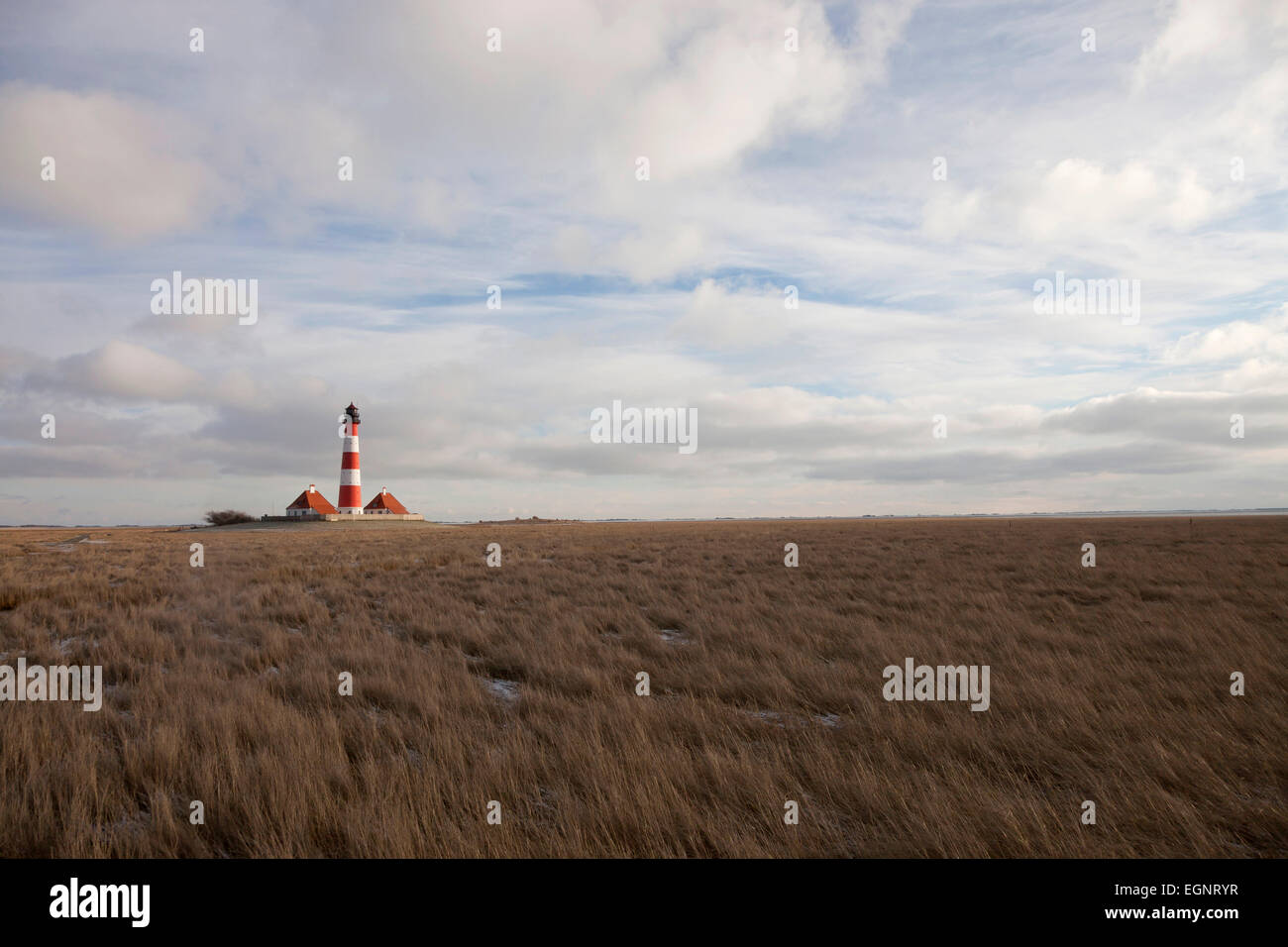 Westerheversand lighthouse at national park Wadden Sea World Heritage ...