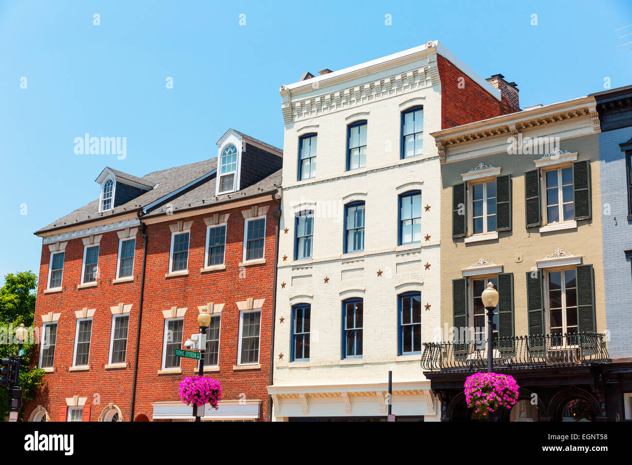 Georgetown historical district townhouses facades Washington DC in USA ...