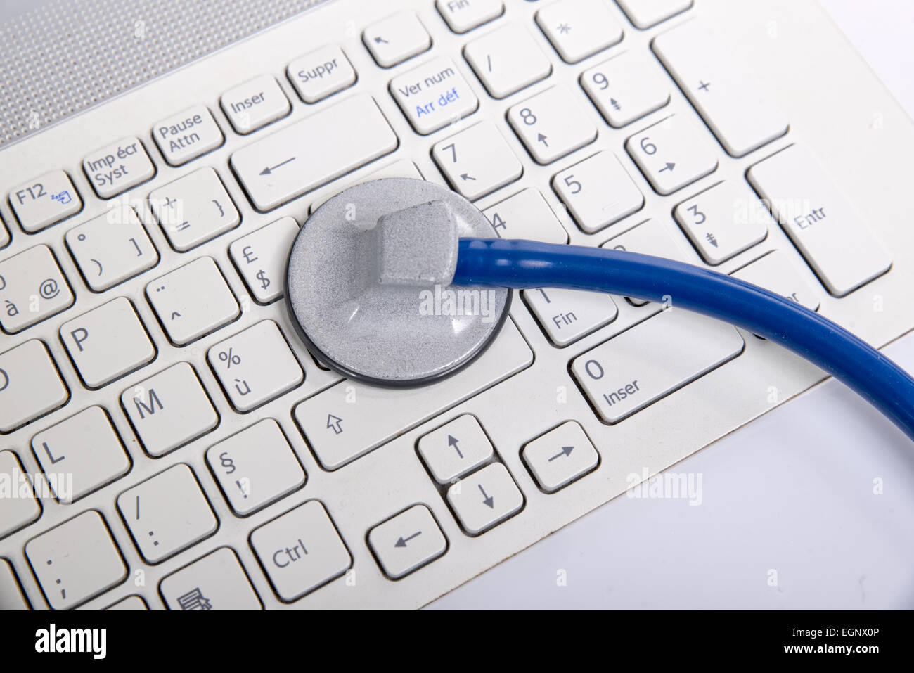 stethoscope placed on a crashed computer Stock Photo - Alamy