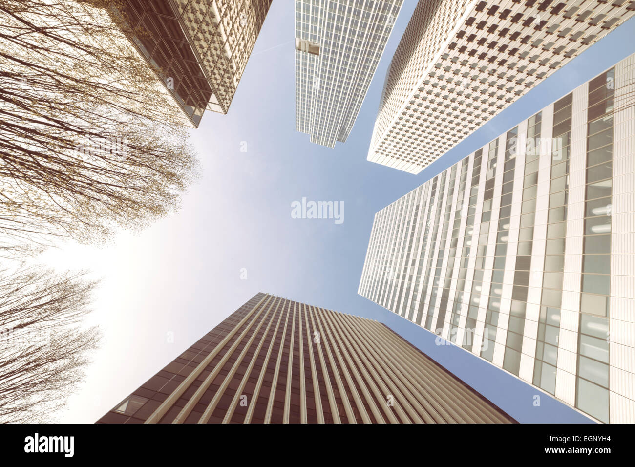Wide Lens View of Modern Buildings. Business Concept Stock Photo - Alamy
