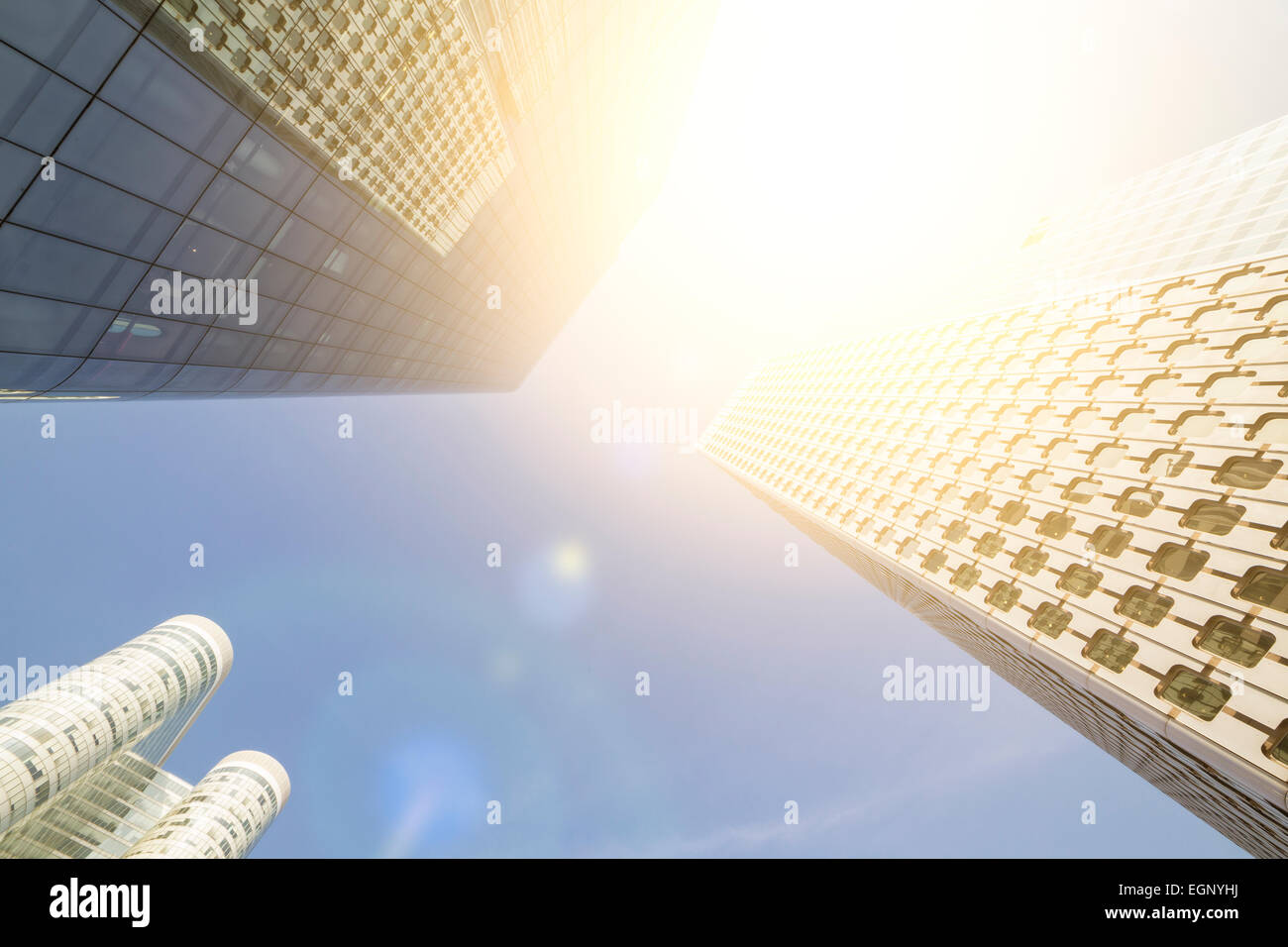 Wide Lens View of Modern Buildings. Business Concept Stock Photo - Alamy