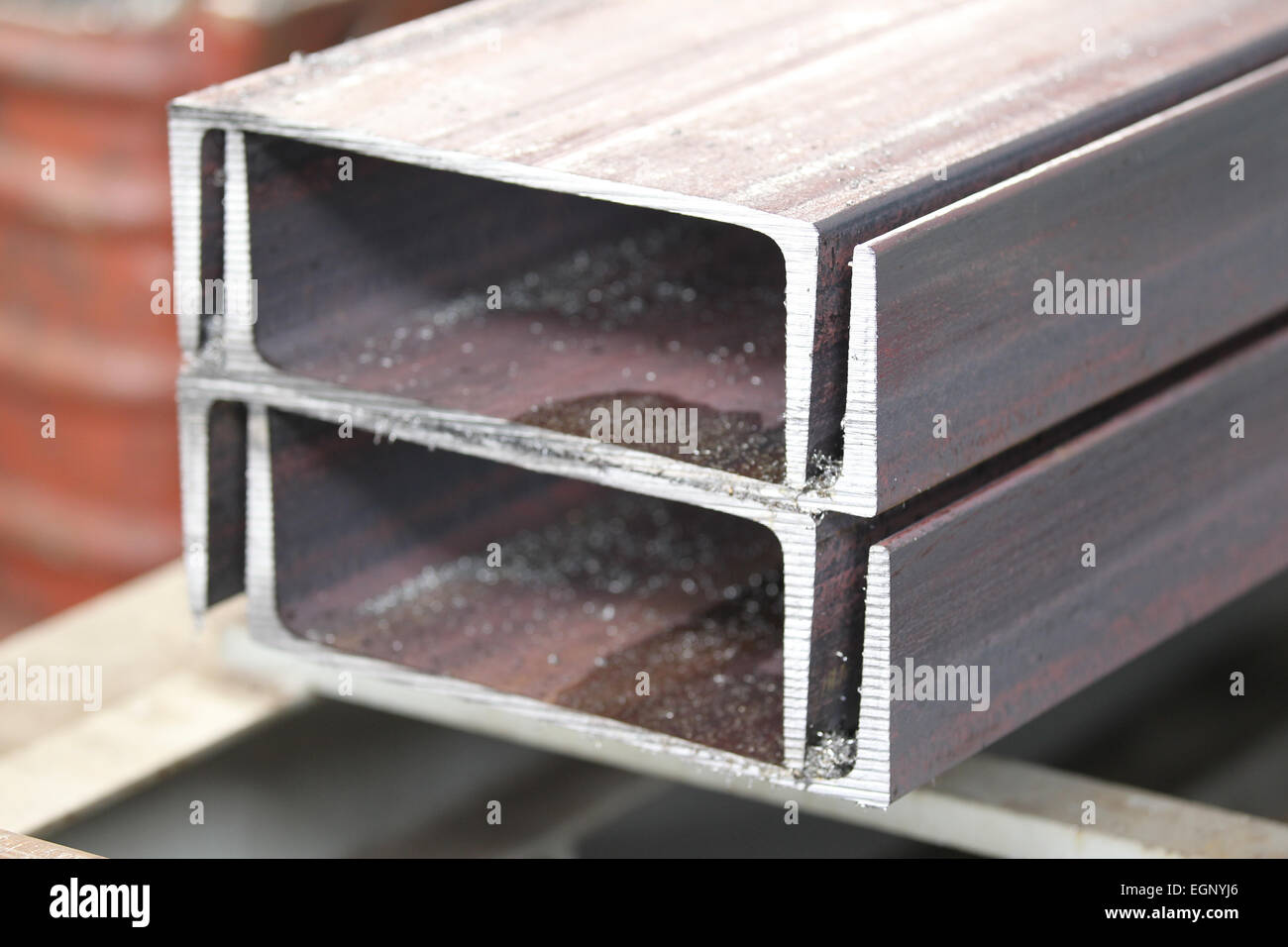 metal profile channel for use in structures, warehouse Stock Photo - Alamy