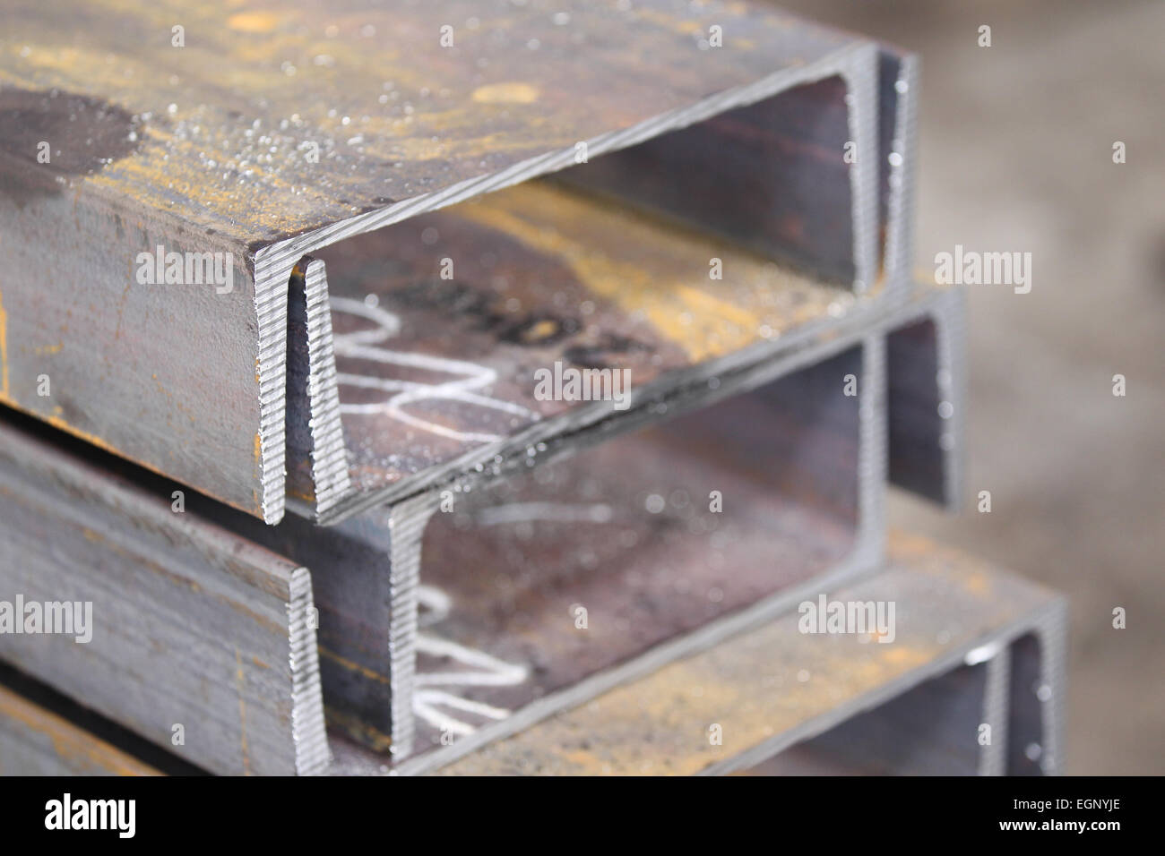 metal profile channel for use in structures, warehouse Stock Photo - Alamy