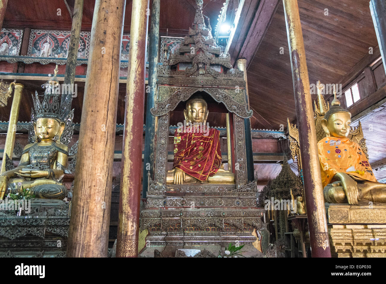 Nga Phe Kyaung monastery on Inle Lake, Burma,Myanmar, also known as ...