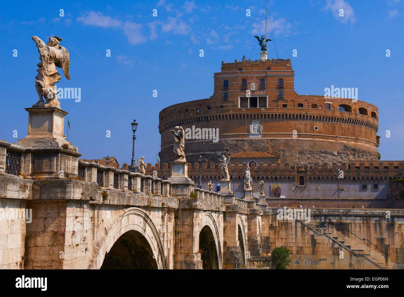Sant Angelo Castle, Sant Angelo Bridge, Sant Angelo Castel, Mausoleum of Hadrian, Rome, Lazio ...