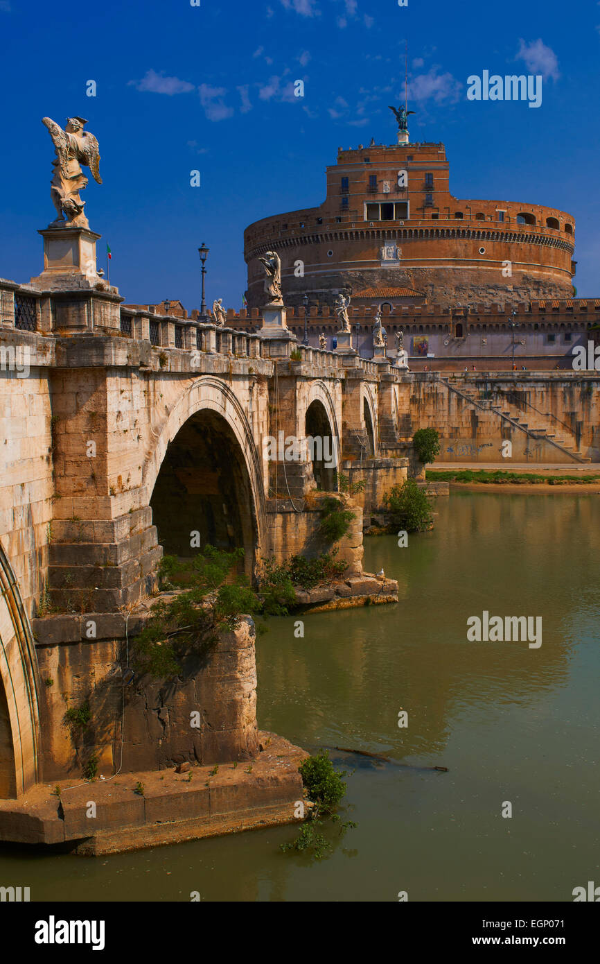 Sant Angelo Castle, Sant Angelo Bridge, River Tiber, Sant Angelo Castel, Mausoleum of Hadrian ...
