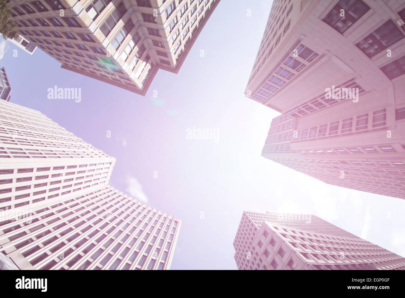 Wide Lens View of Modern Buildings. Business Concept Stock Photo - Alamy