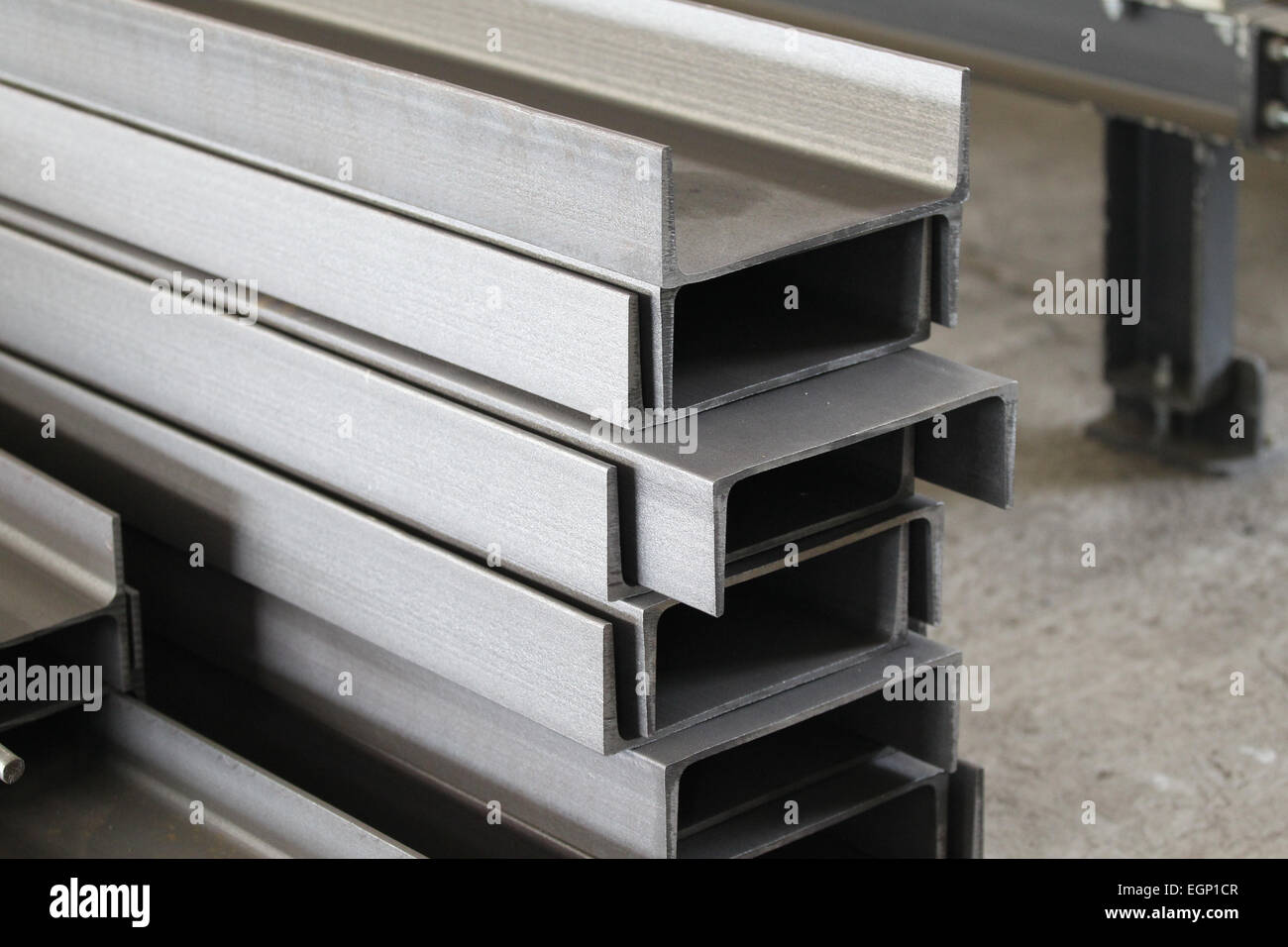 metal profile channel for use in structures, warehouse Stock Photo - Alamy