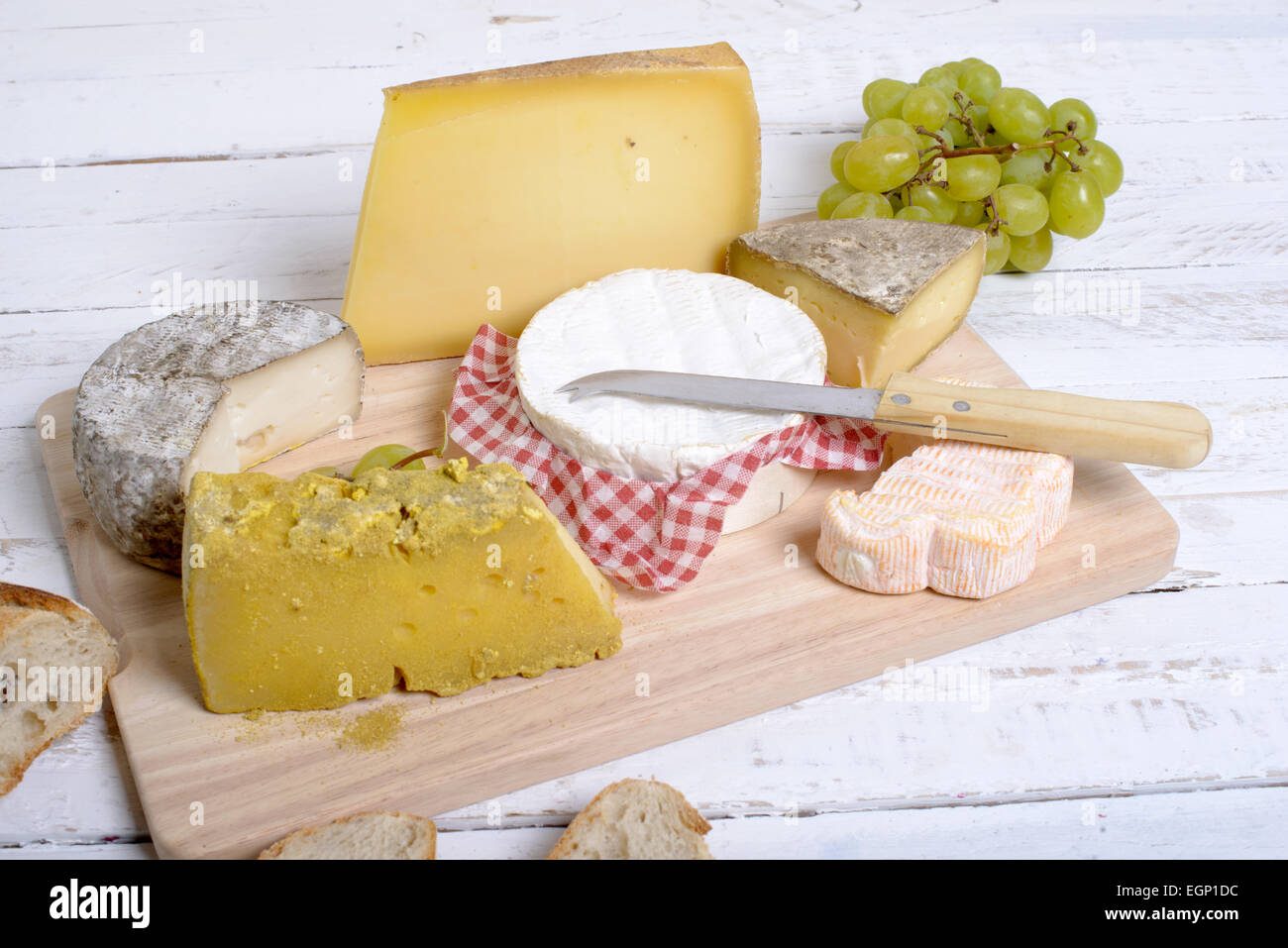 assortment of french cheeses and seasonal fruits Stock Photo - Alamy