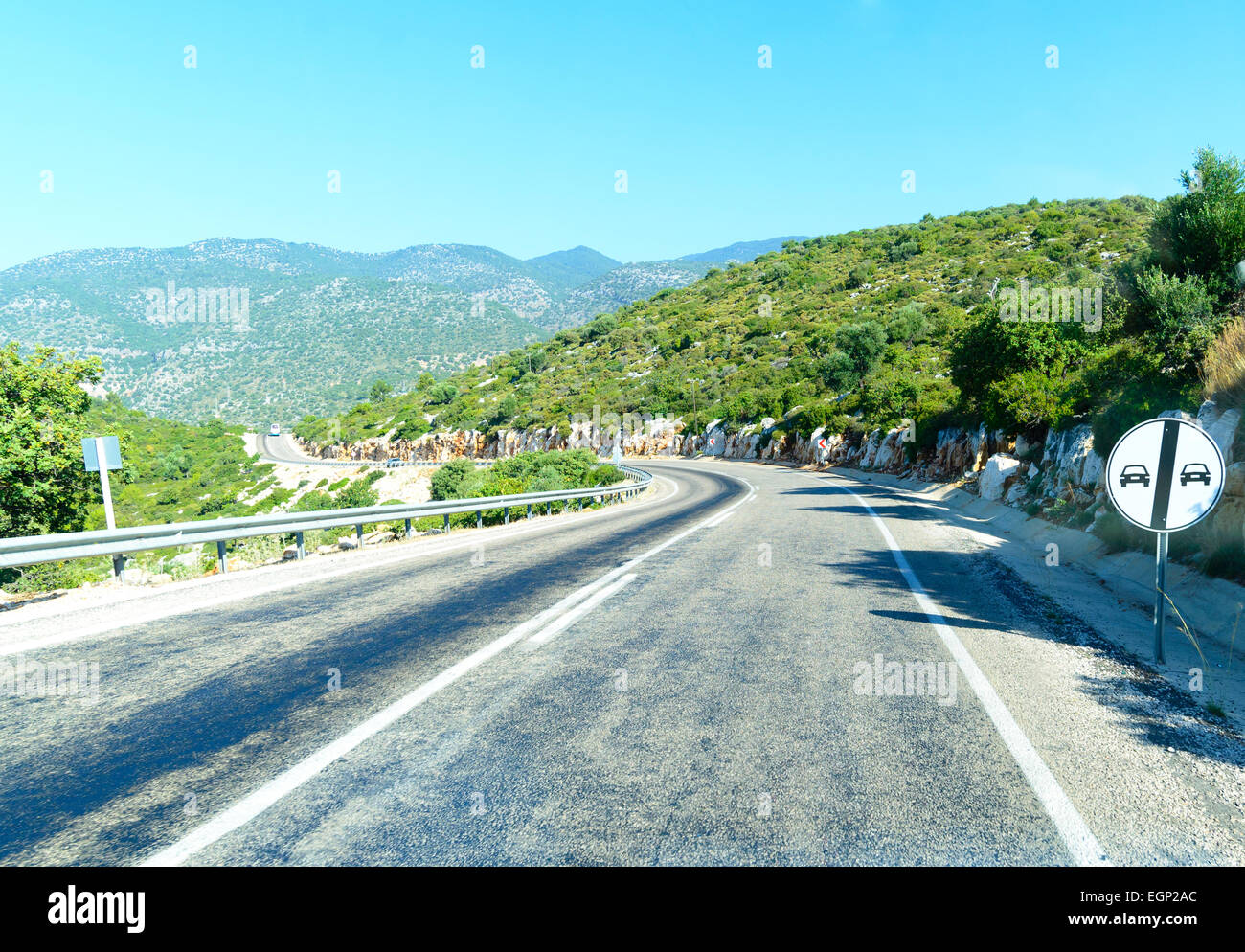 Mountain road on the sea coast in Turkey Stock Photo - Alamy