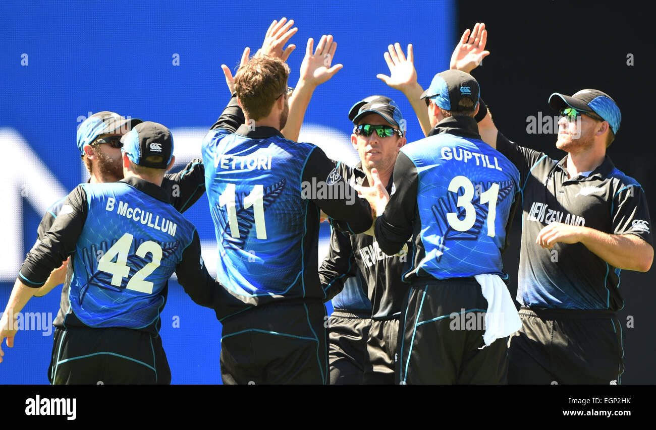 Eden Park, Auckland, New Zealand. 28th Feb, 2015. Daniel Vettori ...