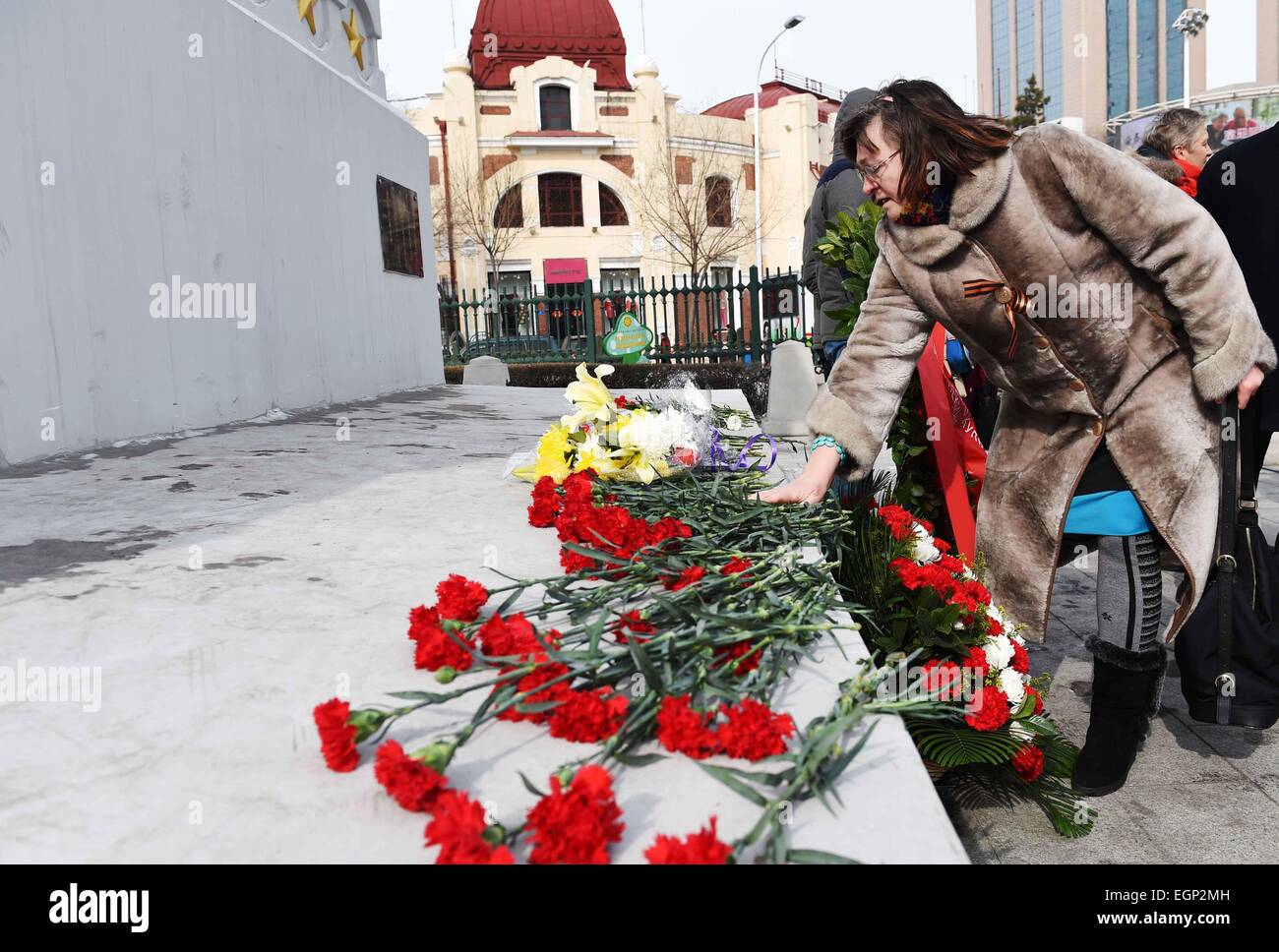 Harbin,China. 28th Feb, 2015. Representatives of Russians living in ...