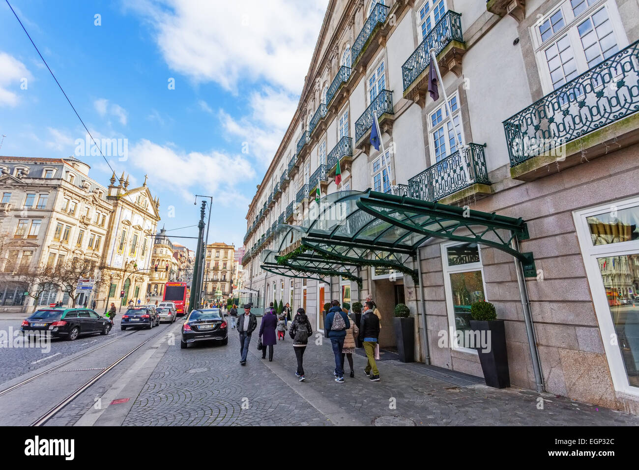 Entrance of the Palacio das Cardosas Intercontinental Hotel facing the ...