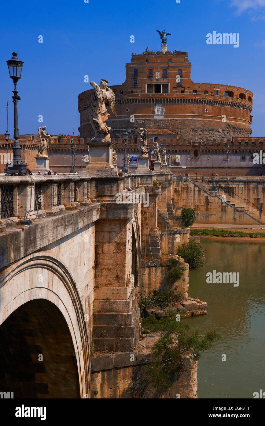 Sant Angelo Castle, Sant Angelo Bridge, River Tiber, Sant Angelo Castel, Mausoleum of Hadrian ...