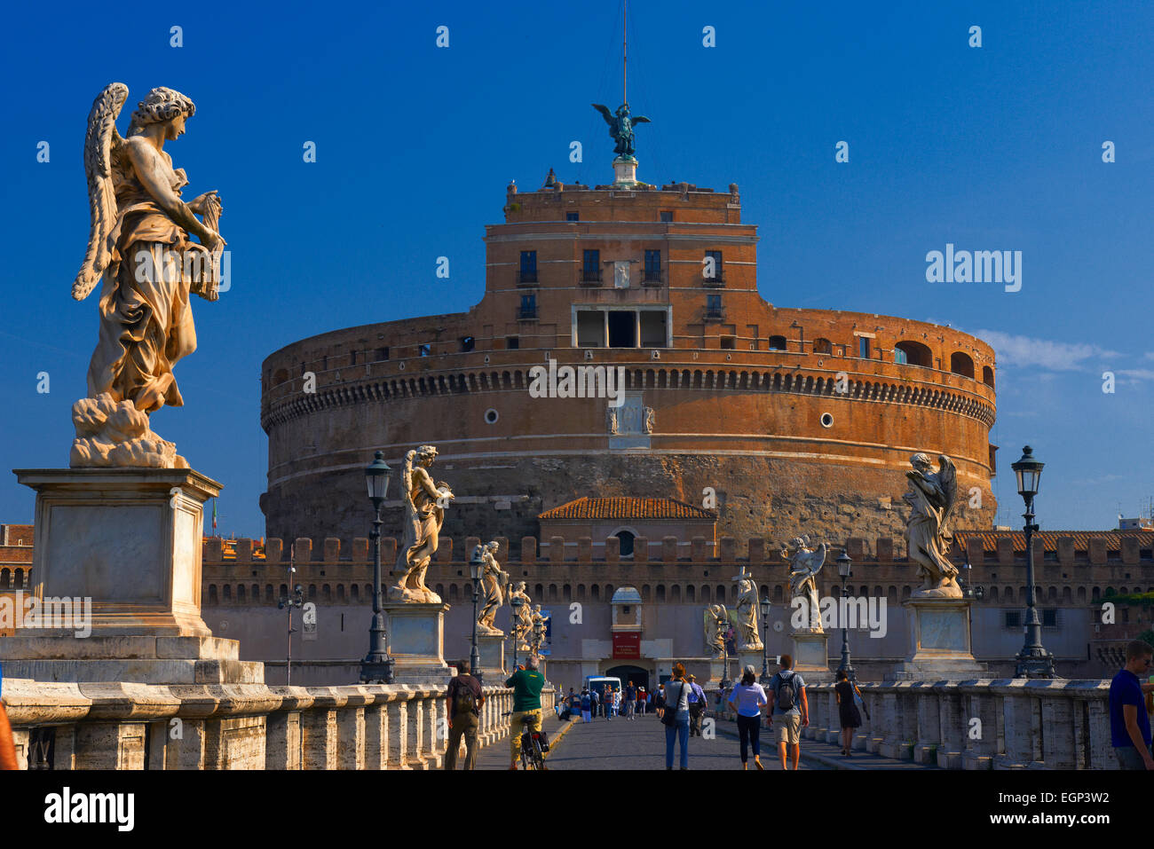 Sant Angelo Castle, Sant Angelo Bridge, Sant Angelo Castel, Mausoleum of Hadrian, Rome, Lazio ...