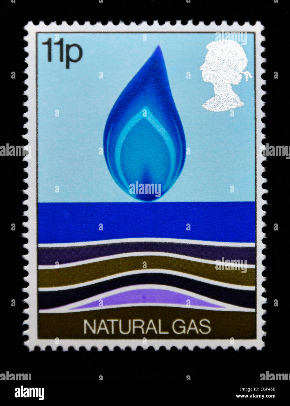 Postage stamp. Great Britain. Queen Elizabeth II. 1978. Energy ...