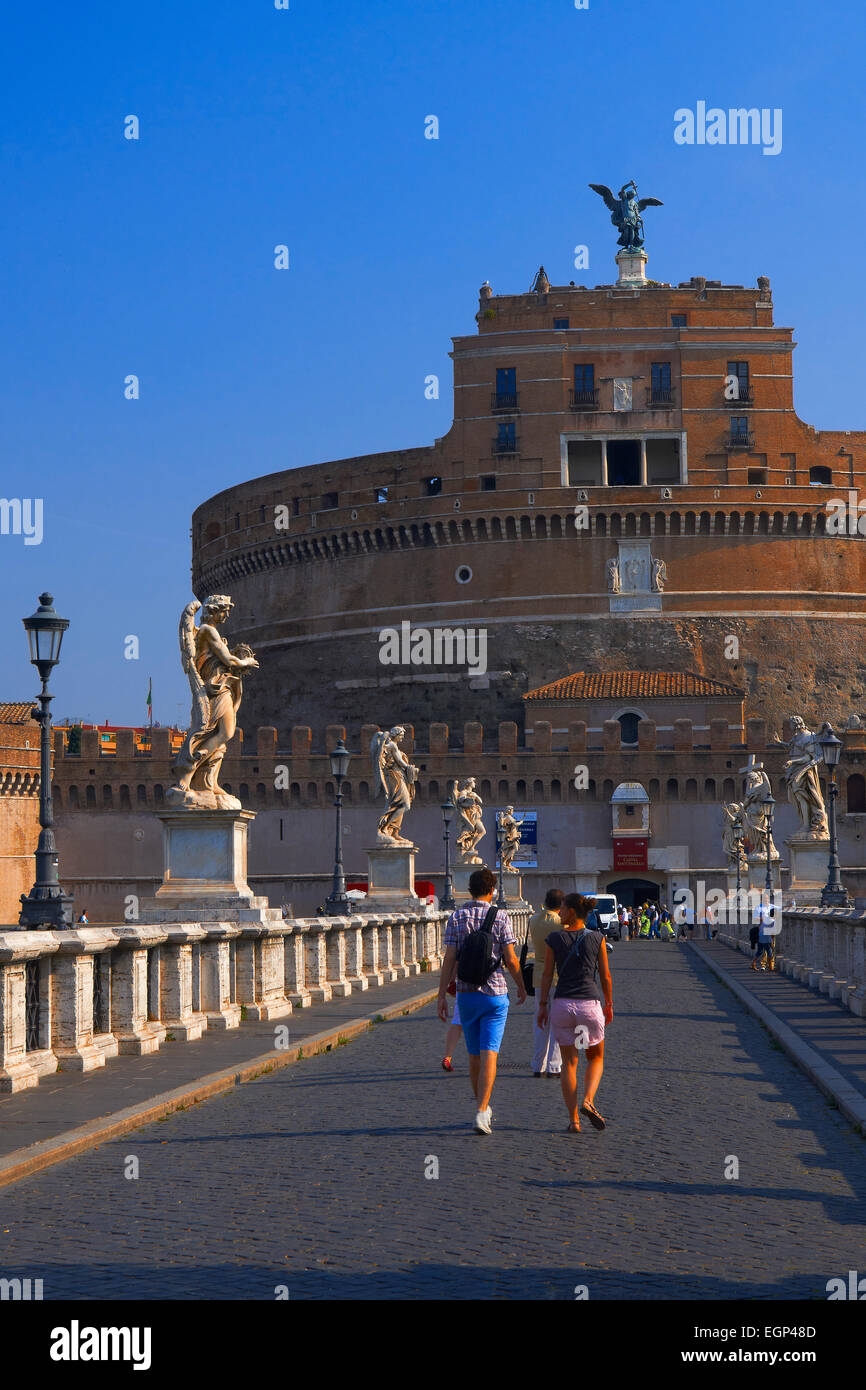 Sant Angelo Castle, Sant Angelo Bridge, Sant Angelo Castel, Mausoleum of Hadrian, Rome, Lazio ...