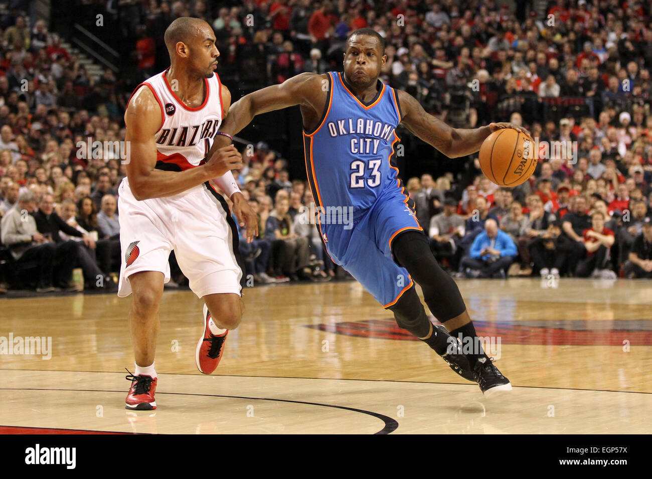 Portland, Oregon, USA. 27th Feb, 2015. Oklahoma's DION WAITERS (23 ...