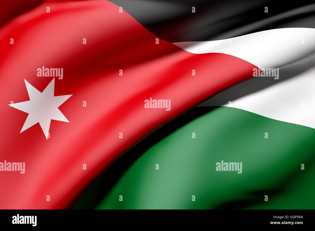 3d rendering of a Jordan flag Stock Photo - Alamy