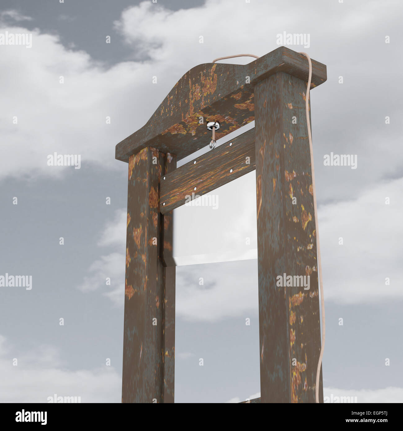 3d rendering of a guillotine, a dead instrument Stock Photo - Alamy