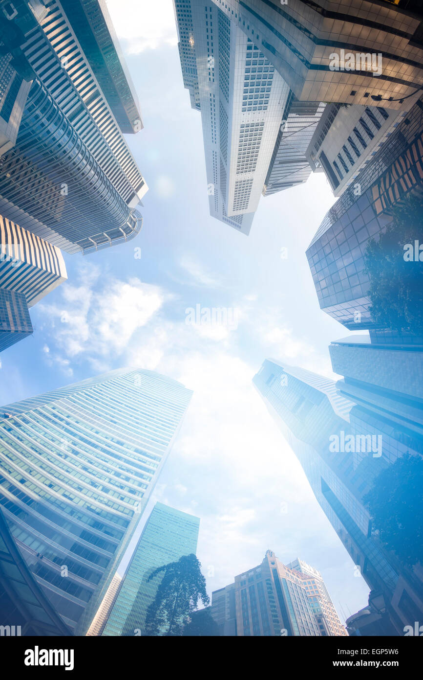 Fisheye View of Modern Buildings. Business Concept Stock Photo - Alamy