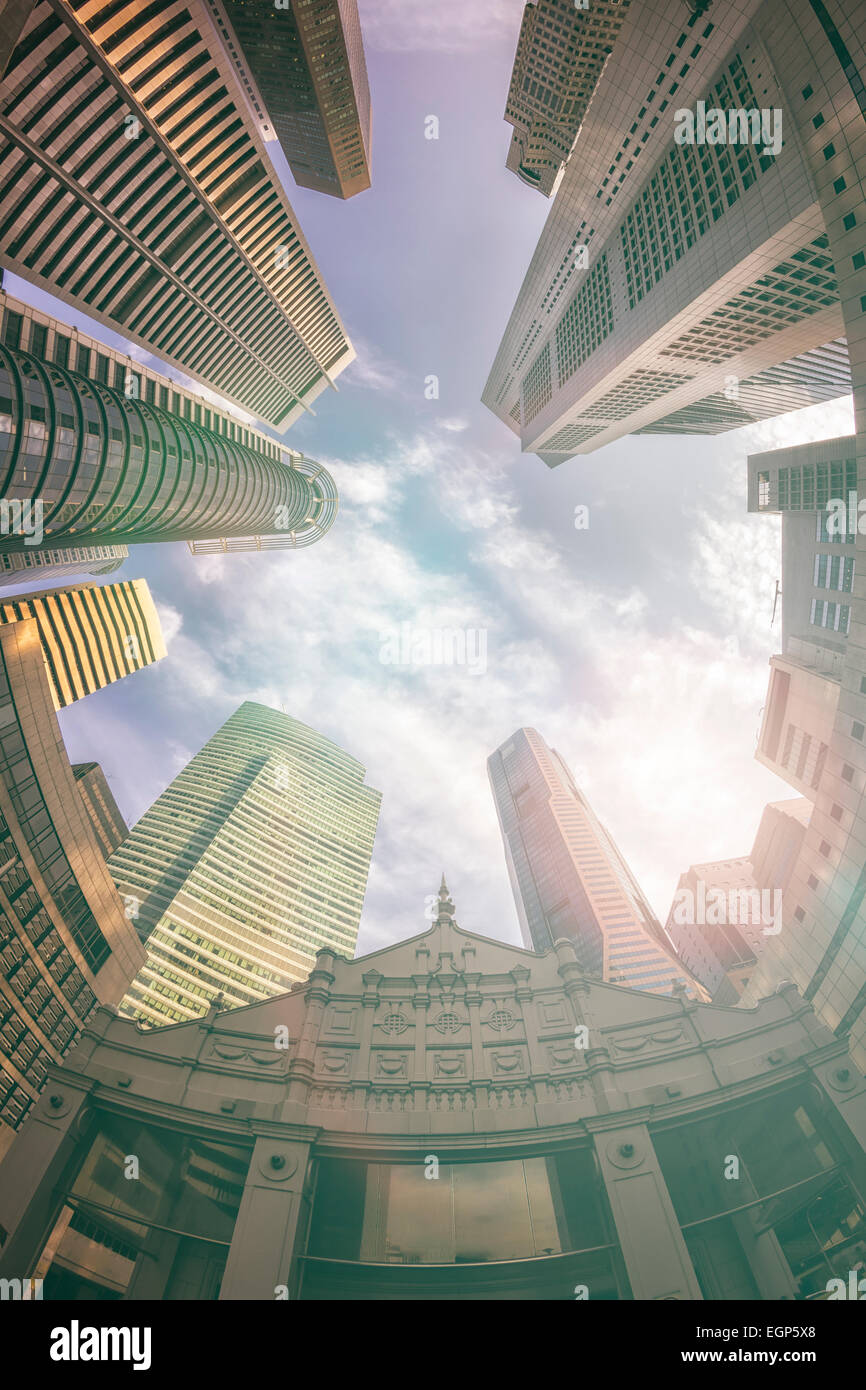 Fisheye View of Modern Buildings. Business Concept Stock Photo - Alamy