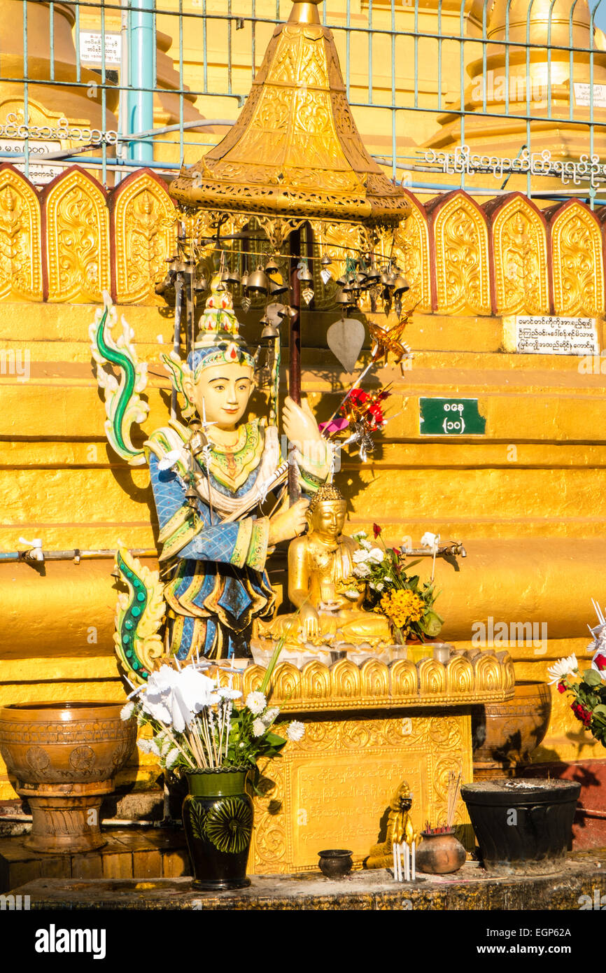 At Golden stupa,pagoda Shwemawdaw at Bago,Pegu, in Burma,Myanmar Stock ...