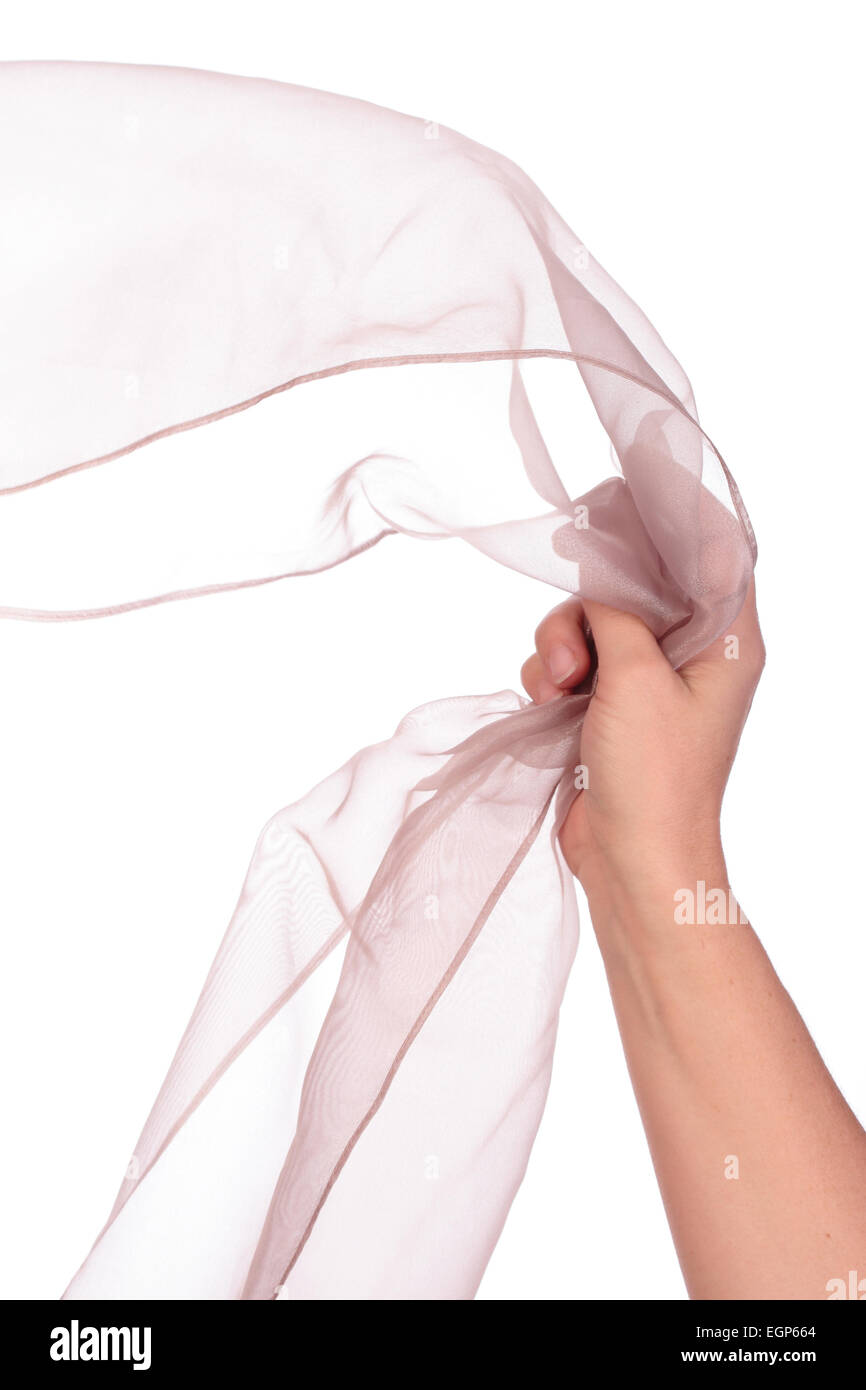 a woman hand and a silk Stock Photo - Alamy