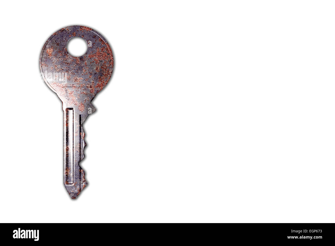 3d rendering of a rusty key on a white background Stock Photo - Alamy