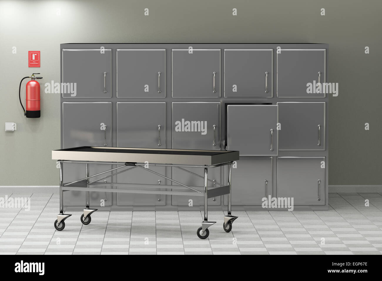 3d rendering of a macabre autopsy room Stock Photo - Alamy