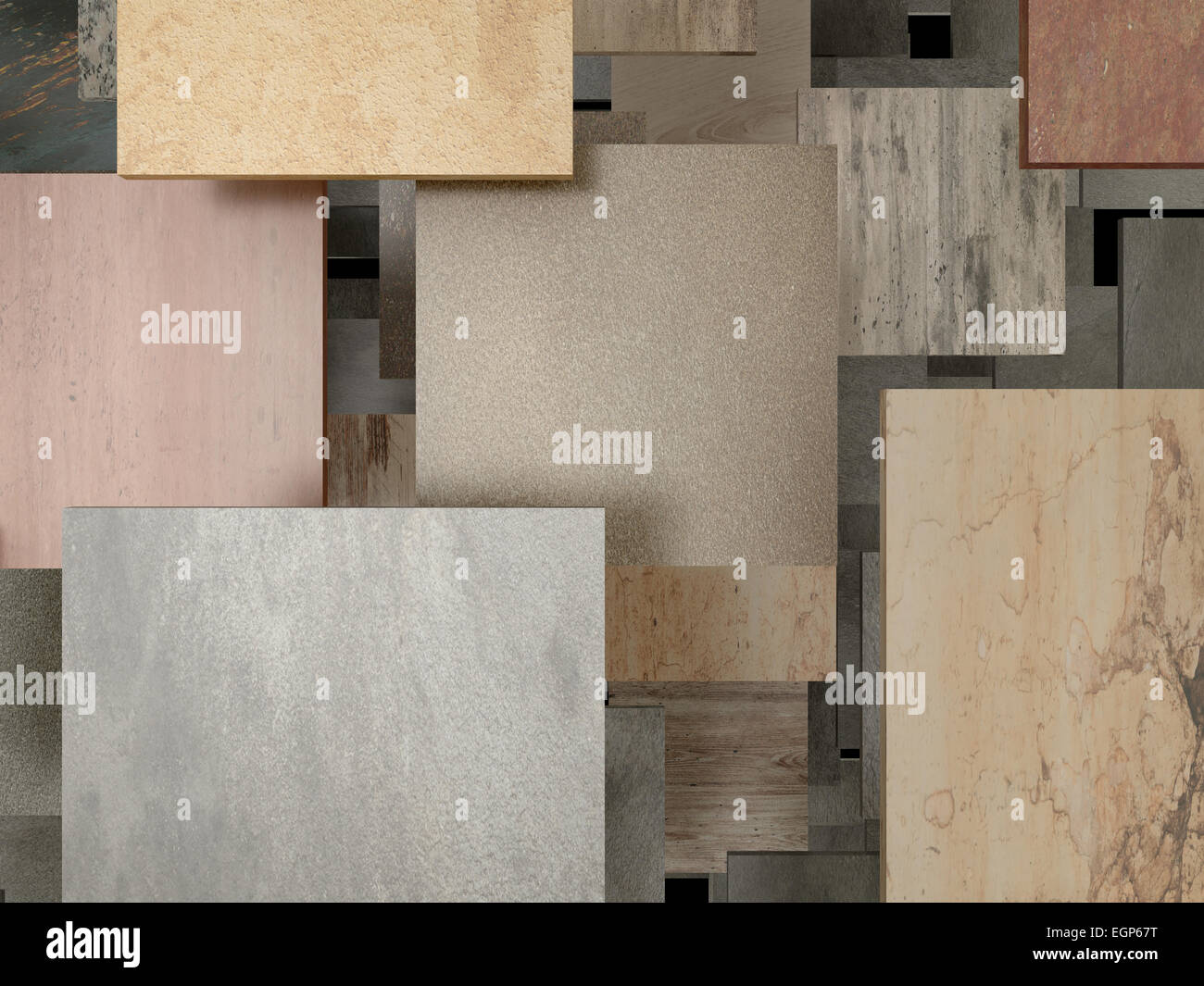 3d rendering of a lot of stones tiles Stock Photo - Alamy