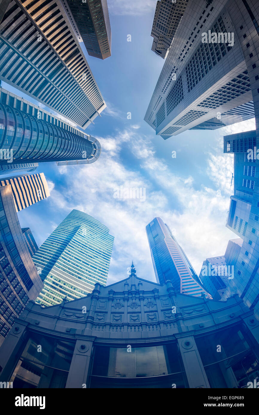 Fisheye View of Modern Buildings. Business Concept Stock Photo - Alamy