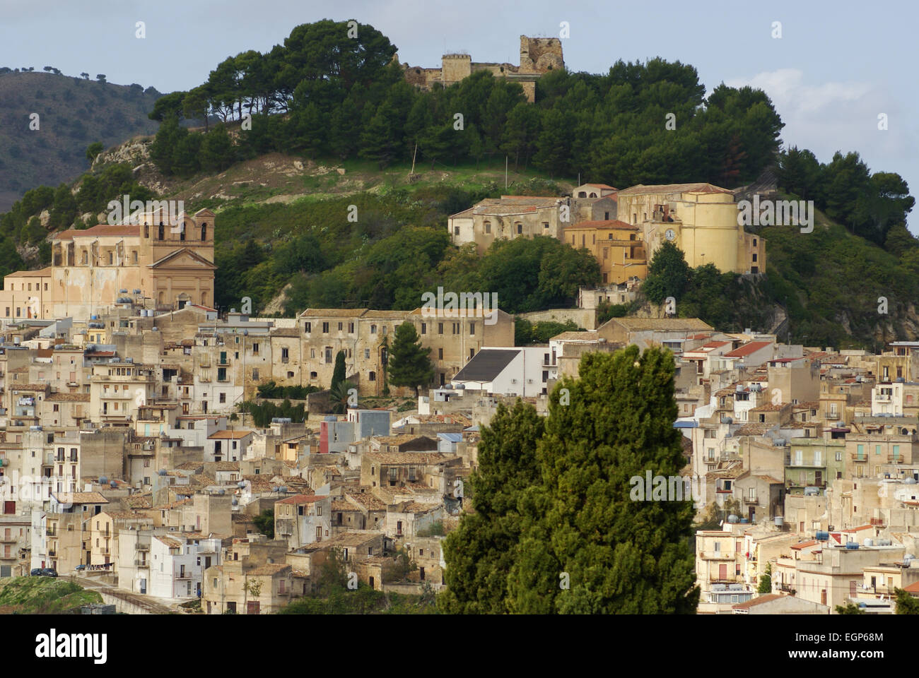 Calatafimi view of city ,sicilia,italy Stock Photo - Alamy