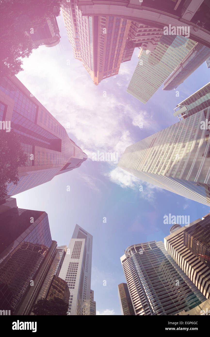 Fisheye View of Modern Buildings. Business Concept Stock Photo - Alamy