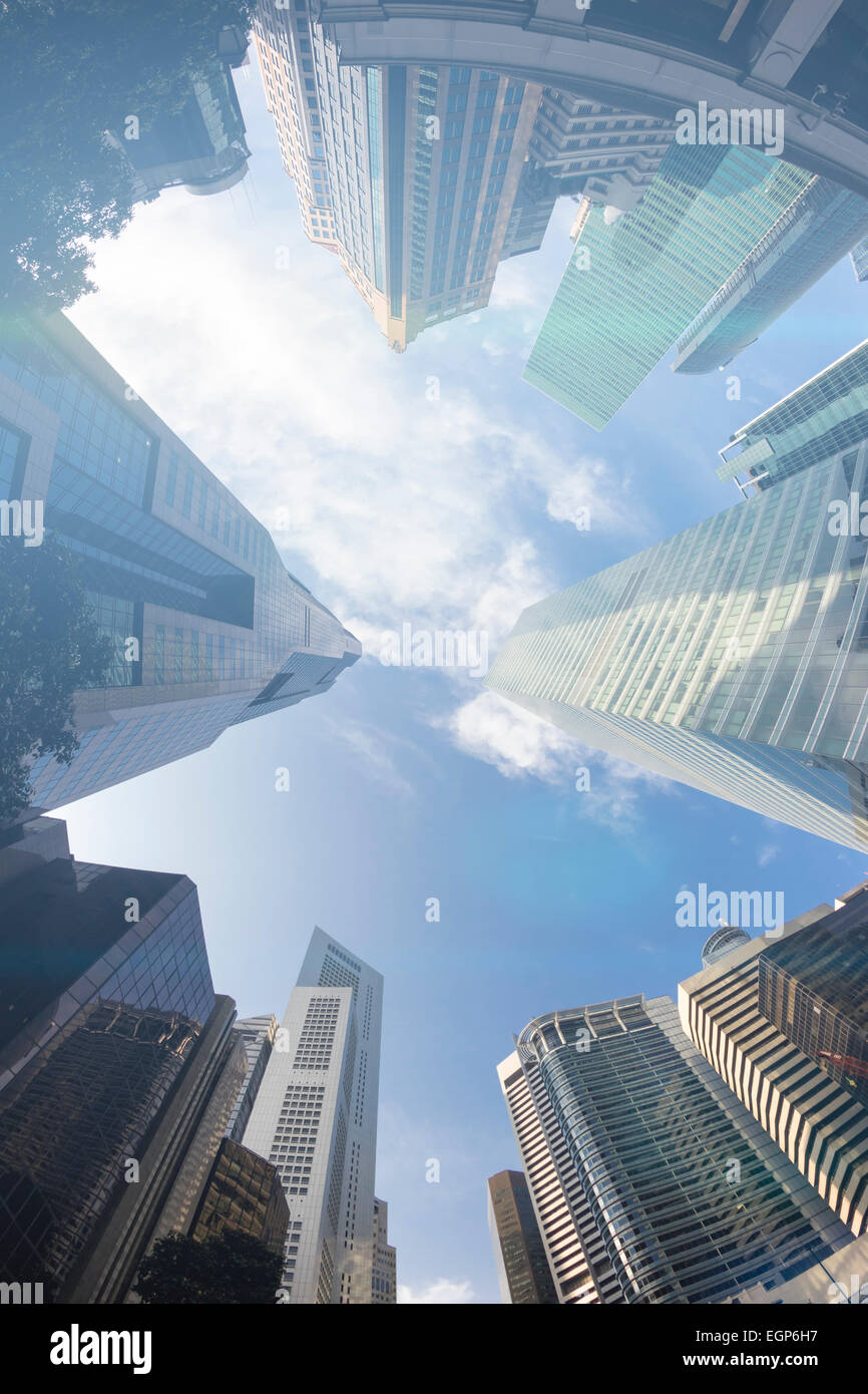 Fisheye View of Modern Buildings. Business Concept Stock Photo - Alamy