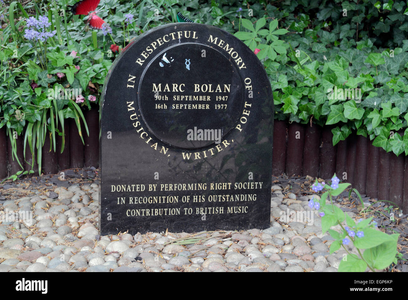 Marc Bolan's Rock Shrine, a memorial in Barnes, London to pop star Marc ...
