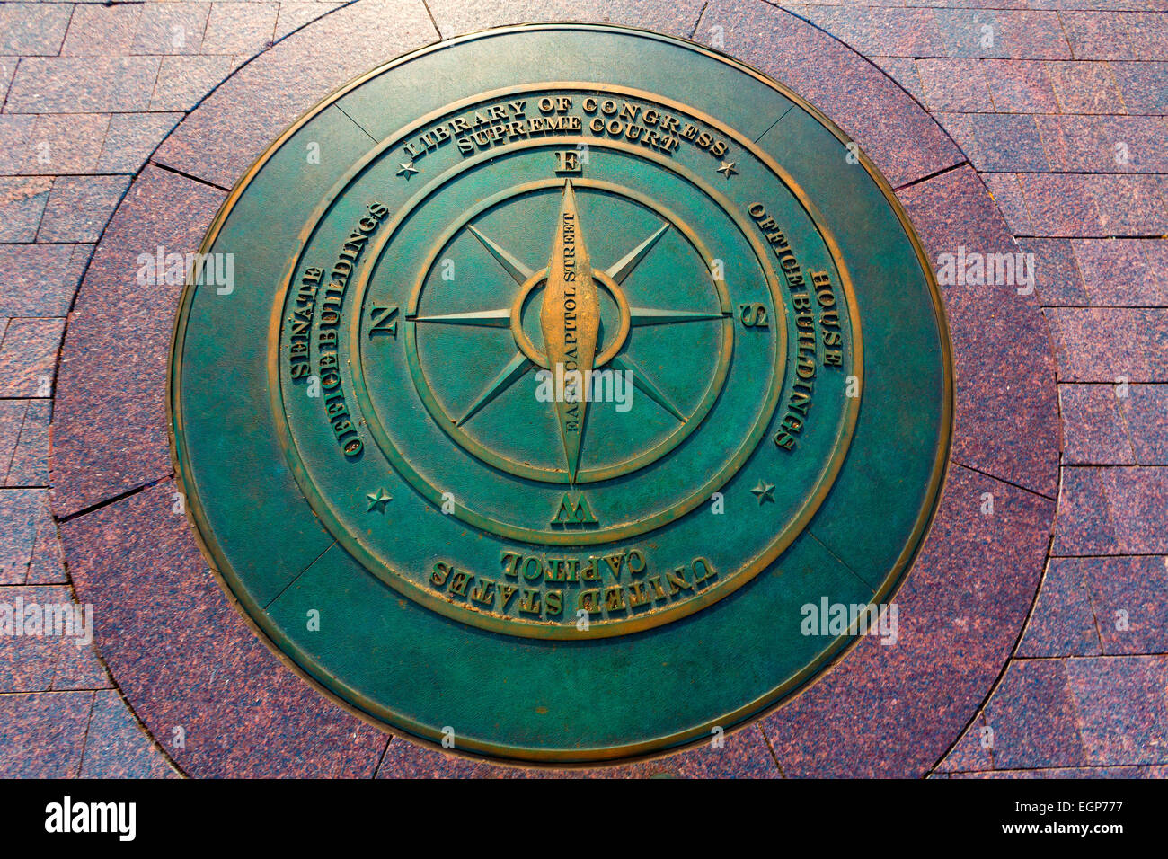 compass symbolic on washington DC ground near Capitol building Stock ...