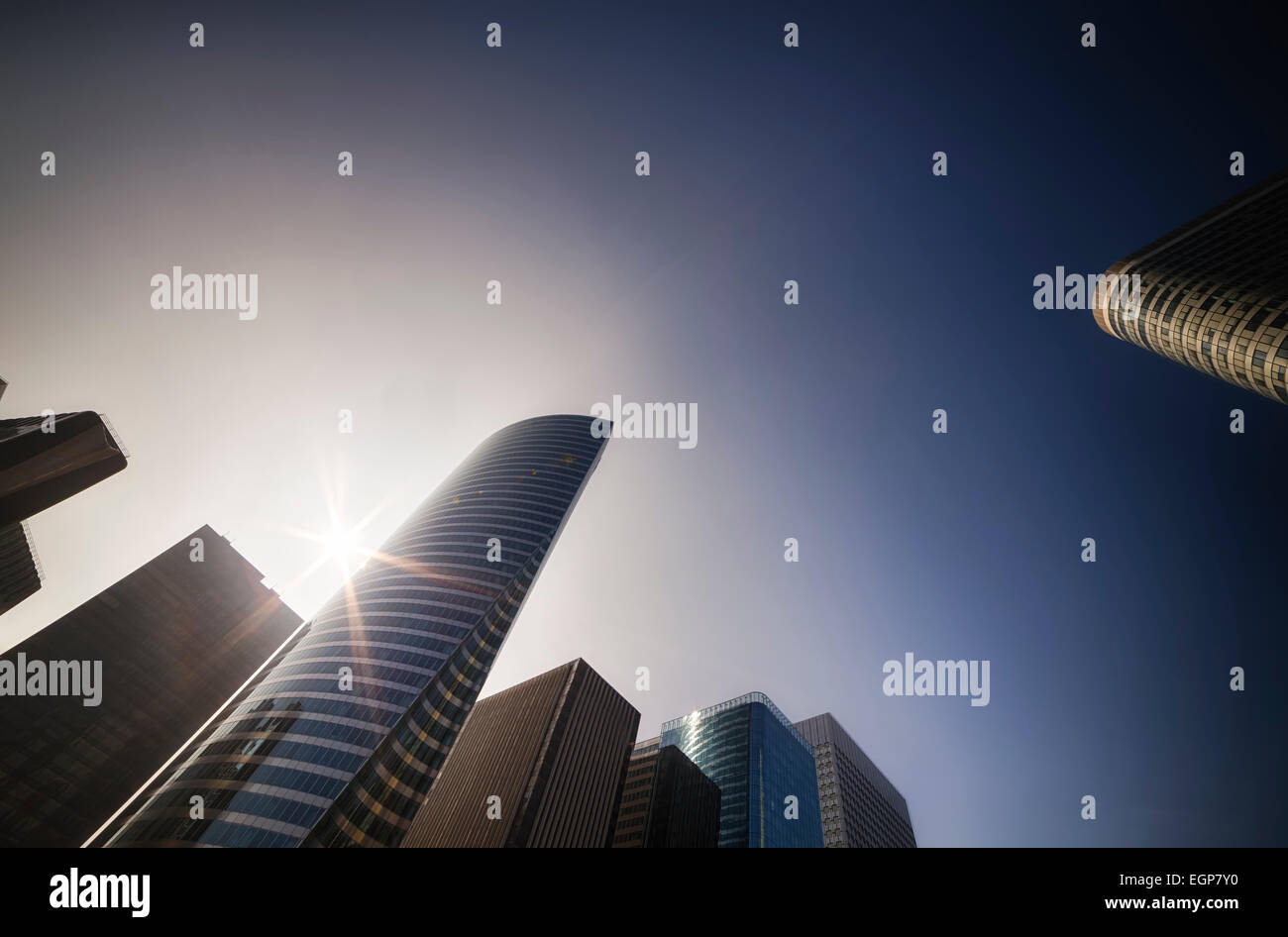 Wide Lens View of Modern Buildings. Business Concept Stock Photo - Alamy