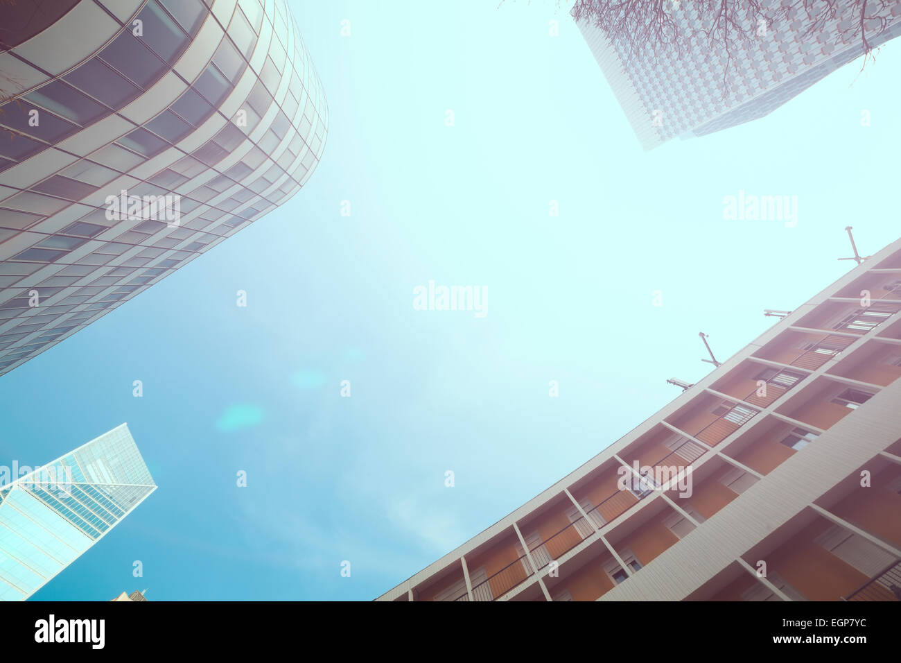 Wide Lens View of Modern Buildings. Business Concept Stock Photo - Alamy