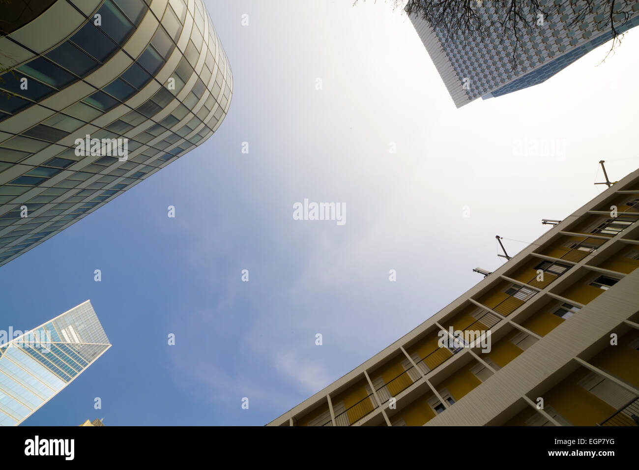 Wide Lens View of Modern Buildings. Business Concept Stock Photo - Alamy