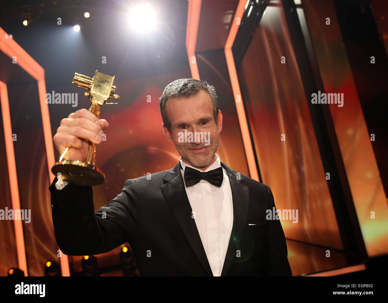 Hamburg, Germany. 27th Feb, 2015. Actor Ulrich Matthes poses with his ...